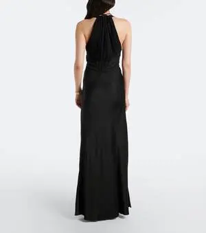 Victoria Beckham Paneled Crêpe Satin Gown