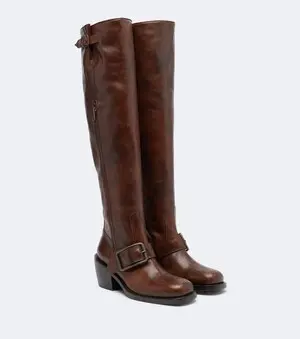 Dries Van Noten Leather Over-the-knee Boots - Brown