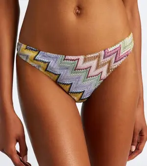 Missoni Zigzag One-shoulder Lamé Bikini - Multicoloured