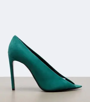 Valentino Garavani Vlogo Révélé Suede Peep-toe Pumps