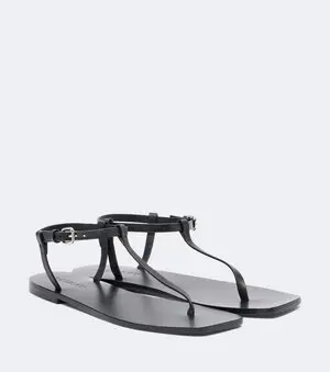 A.emery Clara Leather Thong Sandals - Black