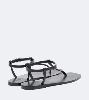 A.emery Clara Leather Thong Sandals - Black