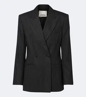 Isabel Marant Étoile Ranya Pinstripe Wool-blend Blazer - Black