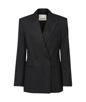 Isabel Marant Étoile Ranya Pinstripe Wool-blend Blazer - Black