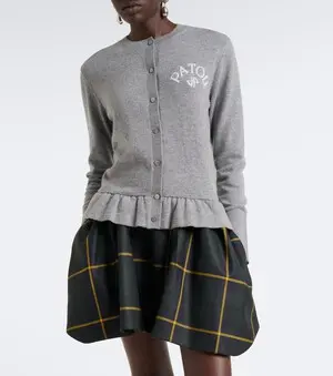 PATOU Jacquard Logo Wool And Cashmere Cardigan