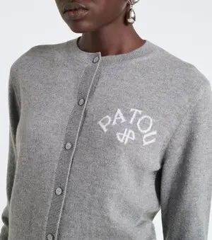 PATOU Jacquard Logo Wool And Cashmere Cardigan