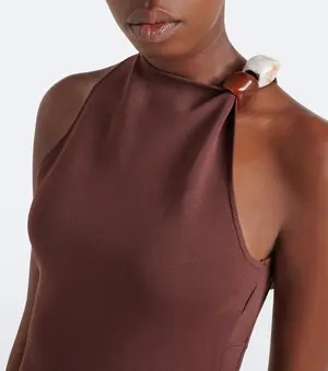 SIR. Saba Embellished Knitted Maxi Dress - Brown