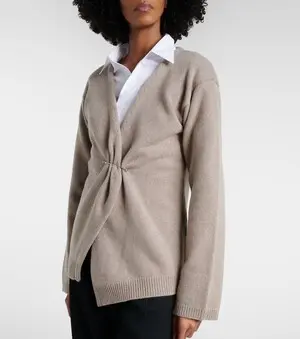 RÓHE Wool And Cashmere Wrap Cardigan - Beige