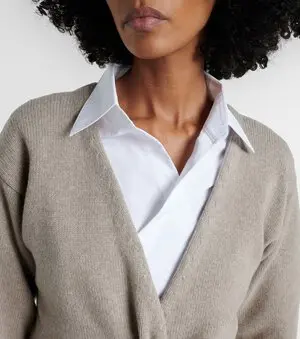 RÓHE Wool And Cashmere Wrap Cardigan - Beige