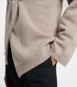 RÓHE Wool And Cashmere Wrap Cardigan - Beige