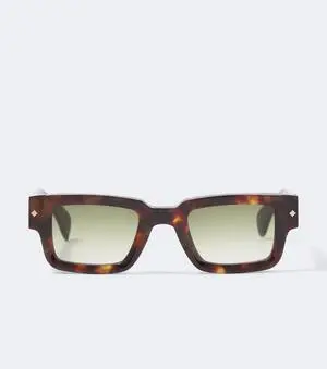 SATO Cervantes Tortoiseshell Rectangular Sunglasses - Brown