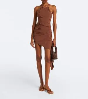 Christopher Esber Embellished Halterneck Jersey Minidress