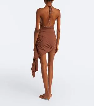 Christopher Esber Embellished Halterneck Jersey Minidress