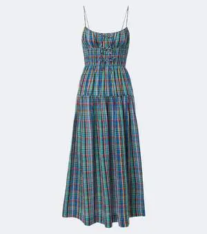 DÔEN Brielle Plaid Cotton Midi Dress - Multicoloured