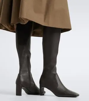 A.emery Leather Knee-high Square Toe Boots