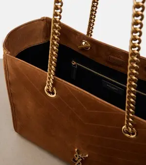 Saint Laurent Niki Large Suede Tote Bag - Brown