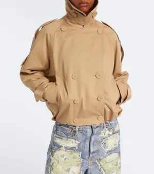 Acne Studios Cropped Cotton Twill Trench Coat