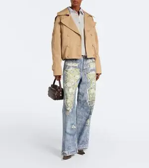 Acne Studios Cropped Cotton Twill Trench Coat