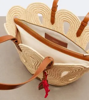 AQUAZZURA Artiste Medium Raffia Tote Bag