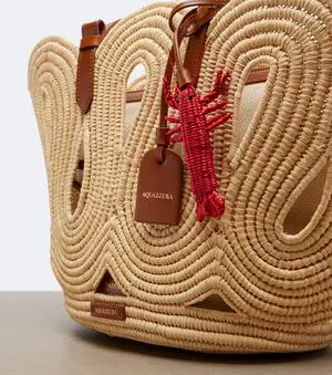 AQUAZZURA Artiste Medium Raffia Tote Bag