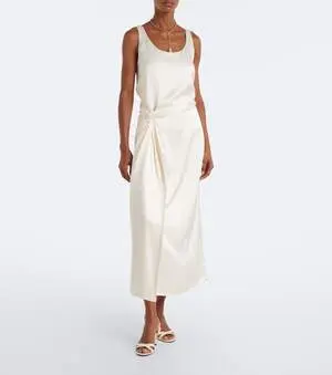 JIMMY CHOO Elsy Leather Slingback Sandals In Latte - White