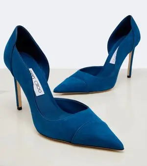 JIMMY CHOO Brigitte Suede Pointed Toe Pumps