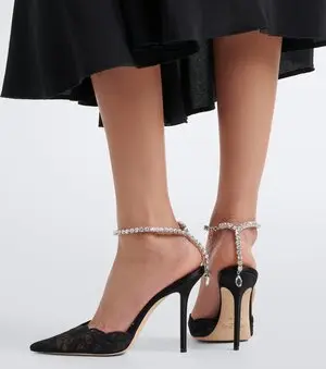 JIMMY CHOO Saeda Embellished Lace Pumps