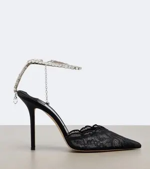 JIMMY CHOO Saeda Embellished Lace Pumps