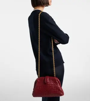 Bottega Veneta Lauren 1980 Small Leather Clutch - Burgundy