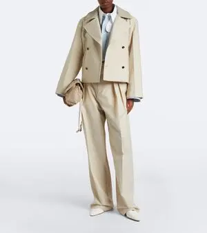 Bottega Veneta Wool And Cotton Wide-leg Pants