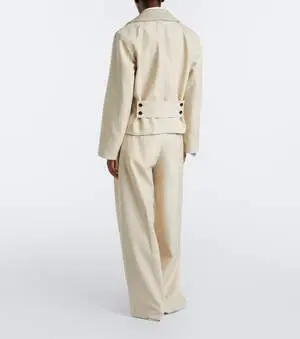 Bottega Veneta Wool And Cotton Wide-leg Pants