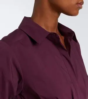 Simkhai Jazz Pleated Cotton Poplin Shirt Dress - Burgundy