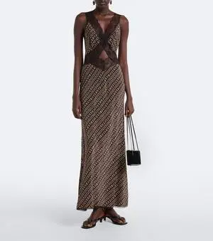 SIR. Astrid Lace-trimmed Printed Gown