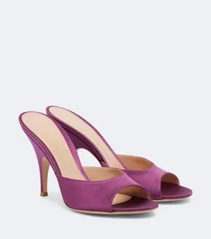 GIANVITO ROSSI Satin Mules - Purple