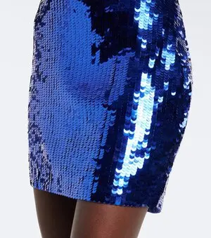 Retrofete Lunexa Embellished Halterneck Mini Dress - Blue