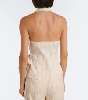 Simkhai Bria Striped Halterneck Top