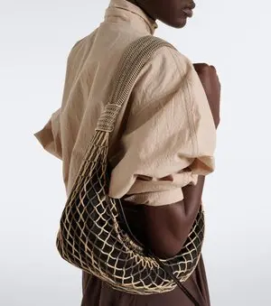 LEMAIRE Fortune Croissant Small Net Shoulder Bag - Beige