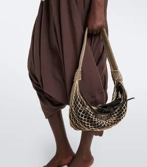 LEMAIRE Fortune Croissant Small Net Shoulder Bag - Beige