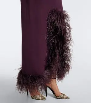 Valentino Garavani Cady Couture Feather-trimmed Gown