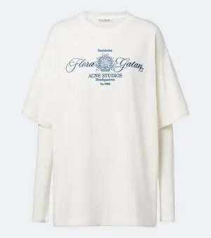 Acne Studios Layered Embroidered Cotton Jersey T-shirt