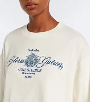 Acne Studios Layered Embroidered Cotton Jersey T-shirt - White