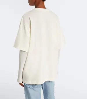 Acne Studios Layered Embroidered Cotton Jersey T-shirt - White