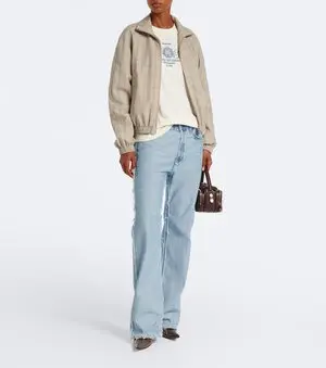 Acne Studios Layered Embroidered Cotton Jersey T-shirt - White