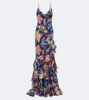 Etro Floral Ruffled Gown - Multicoloured