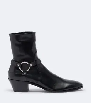 TOM FORD Leather Ankle Boots With Square Toe