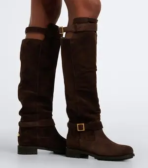 JIMMY CHOO Suede Over-the-knee Boots - Brown
