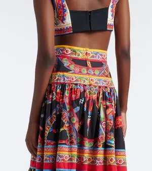 Dolce & Gabbana Carretto Cotton Maxi Skirt - Multicoloured