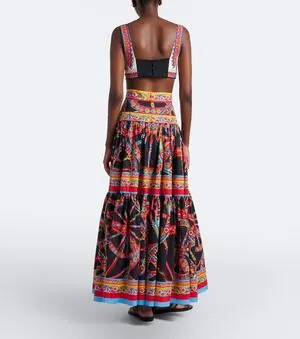 Dolce & Gabbana Carretto Cotton Maxi Skirt - Multicoloured