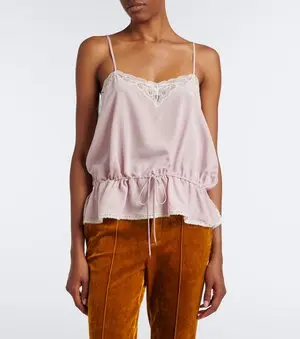 Chloé Lace-trimmed Silk Camisole
