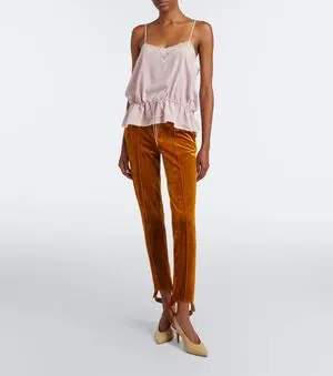 Chloé Lace-trimmed Silk Camisole